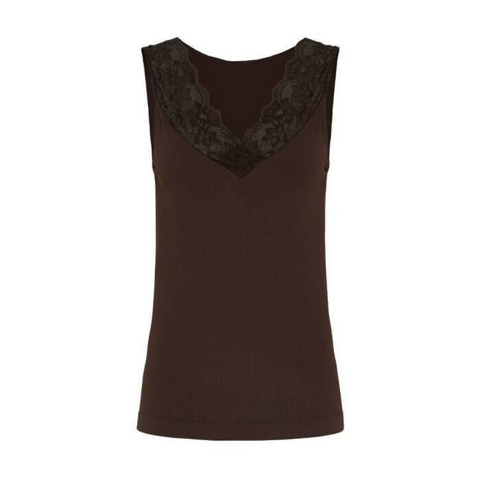 Belen v-lace top 2 side Tim & Simonsen, chokolate bruun-bruun