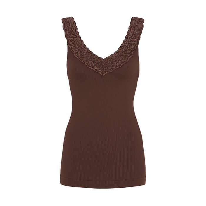 Miriam v-lace top Tim & Simonsen, cioccolato bruun-bruun
